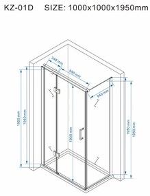BPS-koupelny Čtvercový sprchový kout HYD-SK01D 100x100 bílá/transparent - bez vaničky