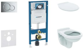 Geberit Duofix - Set předstěnové instalace, klozet Alpha se sedátkem, tlačítko Sigma01, lesklý chrom 111.300.00.5 NR2