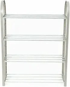 Compactor Poly Polypropylen -chrom / Čtyřpatrový botník na 12 párů bot