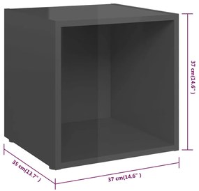 vidaXL Marketos 8dílný set TV skříněk šedý s vysokým leskem kompozitní dřevo