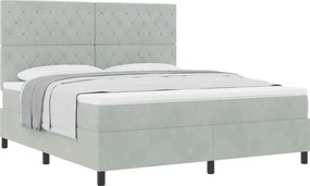 Postel s boxspringem s matrací Světle šedá 180 x 200 cm samet 3339782