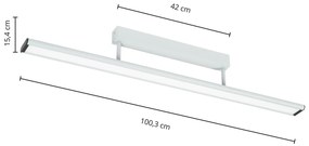 Prios Yuela LED stropní světlo, DALI, 100 cm, bílá