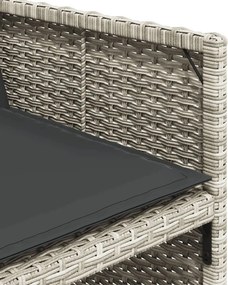 17dílný zahradní jídelní set s poduškami světle šedý polyratan 3278014
