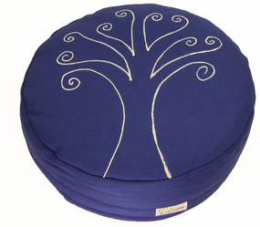 S radostí - vlastní výroba Meditační polštář strom života - modrý Velikost: ∅30 x v12 cm