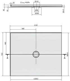 Polysan MIRAI sprchová vanička z litého mramoru, obdélník 110x90x1,8 cm, levá, bílá, 73175