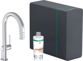 Hansgrohe Aqittura M91 - Dřezová baterie s výsuvnou koncovkou, SodaSystem, sBox lite, chrom 76838000