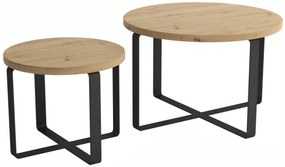 Konferenční stůl MAX sada 2 ks Dub artisan / kov černý