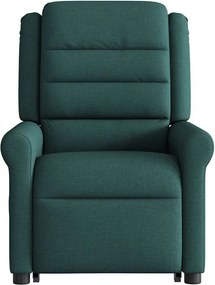 Elektrické zvedací masážní polohovací křeslo zelené textil 3303350