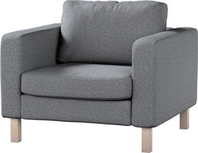 Potah na křeslo IKEA Karlstad, krátký barva šedá látka pletený vzor