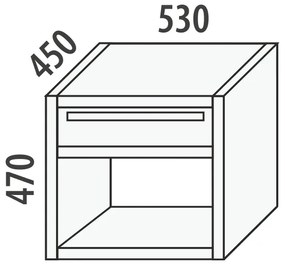 Noční stolek Messina Domestav č.243 Materiál: Buk cink, Povrchová úprava: Moření