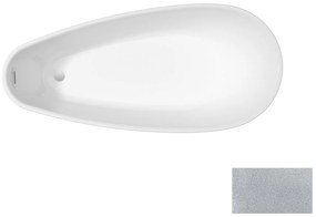 BESCO Volně stojící vana GOYA A-LINE Glam - stříbrná Barva - GLAM 02 - stříbrná, Barva sifonu - Bílá, Rozměr vany - 160 x 73 cm - VANGOYAA160WG2
