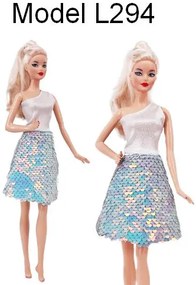Oblečky pro panenku Barbie - lesklé party šaty s flitry Varianta: model L294