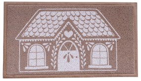 Artsy Doormats Vánoční rohožka Chaloupka, béžová barva, plast