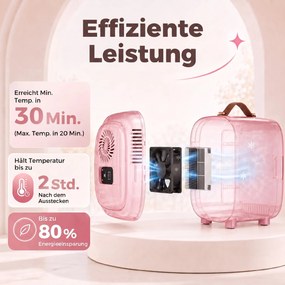 HOMCOM Mini lednička, lednička Beauty Fridge, objem 4 L, 20,3 x 26,3 x 28 cm, růžová