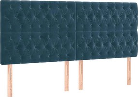 Box spring postel s matrací tmavě modrá 200x200 cm samet 3132883