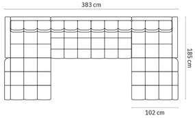 MUZZA Rohová pohovka mamaia do tvaru u 383 cm tmavě modrá