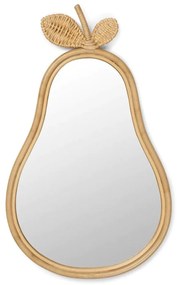 ferm LIVING Nástěnné zrcadlo v rámu Pear Natural, přírodní barva, sklo, dřevo
