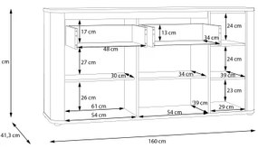Komoda INAR černá/dub