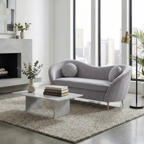 Designový 2-sed, šedá Velvet látka/gold chrom zlatá, EZIO TYP 2