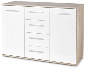 HALMAR Komoda LIMA KM-4 dub sonoma/bílá 116 x 82 x 40 cm