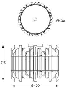 Zuma Line Luxusní stropní křišťálové svítidlo Alexandria Ø40 cm