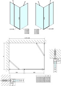 Polysan Polysan, Zoom Line Black obdélníková sprchová zástěna 1200x800mm L/P varianta, ZL1312BZL3280B