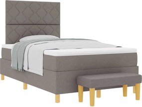 Postel s boxspringem s čelo Taupe 190 x 120 cm textil 3344363