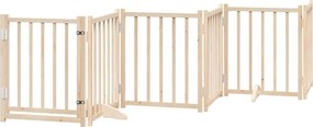 vidaXL Zábrana pro psy s dvířky skládací 6 panelů 300 cm jedle [352285] Barva: Přírodní