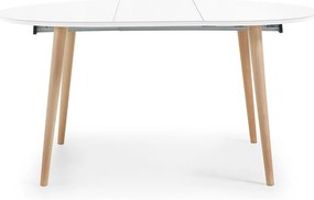 Bílý rozkládací jídelní stůl s bílou deskou ø 120 cm Oqui – Kave Home