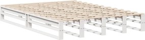 Postel s knihovnou bez matrace bílá 135 x 190 cm masivní dřevo 3323894