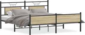 Kovový rám postele bez matrace dub sonoma 180 x 200 cm 3325125