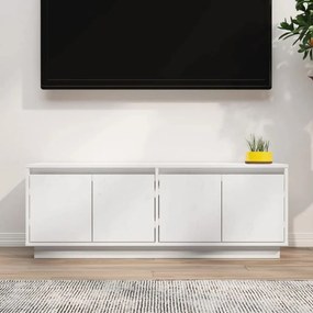 VidaXL Skříňka pod televizor, bílá, 110x34x40 cm, masivní borovicové dřevo