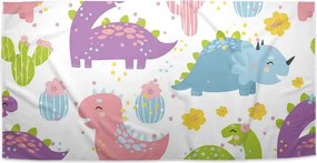 Sablio Ručník Dinosauři s kaktusy - 50x100 cm