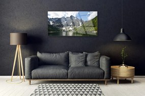 akrylový obraz Hora Jezero Les Krajina 100x50 cm