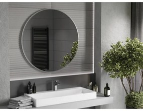 Mexen Loft, kulaté koupelnové zrcadlo 100 cm, barva rámu broušená ocel, 9850-100-100-000-10
