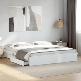 Rám postele se zásuvkami bílý 180 x 200 cm kompozitní dřevo 3280636