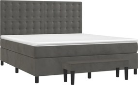 Box spring postel s matrací tmavě šedá 160x200 cm samet 3138092