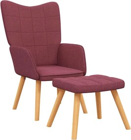 Relaxační křeslo se stoličkou vínové textil 327938