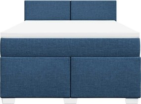 Box spring postel s matrací modrá 140x190 cm textil 3285882