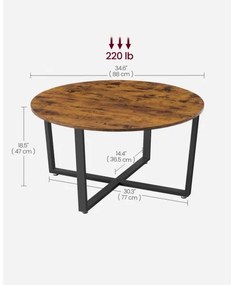 Konferenční stůl ELDUR hnědá/černá