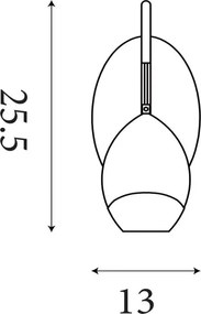 Searchlight 11142-1LT Nástěnné LED svítidlo SEEDS oválné CHAMPAGNE sklo, spínač