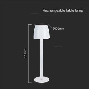 LED Stmívatelná nabíjecí stolní lampa LED/3W/5V 3000K černá