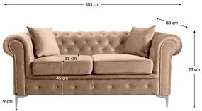 Rozkládací chesterfield pohovka 2-místná ROMANO Tempo Kondela