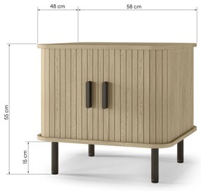 Noční stolek Gliss 58 cm dub jasný