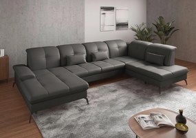 XXXLutz SEDACÍ SOUPRAVA, kůže, antracitová Sit & More - Sedací soupravy - 00014401213F