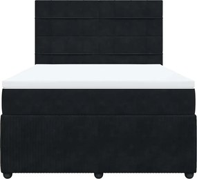 Box spring postel s matrací černá 140x200 cm samet 3294660