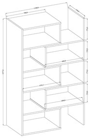 Regál KAROL 02 | nastavitelná šířka 72,5-125 cm x 188 cm | bílá | lamino o síle 22 mm