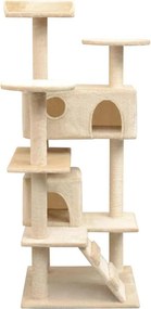 Škrabadlo pro kočky se sisalovými sloupky, 125 cm, béžová 170477