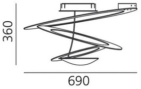 Artemide 1255110A-LED Stmívatelné stropní svítidlo PIRCE LED/44W/230V 3000K bílá