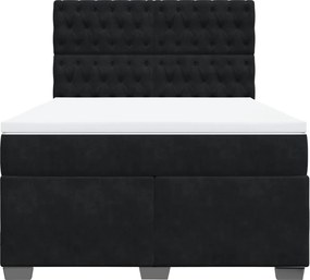 Box spring postel s matrací černá 160x200 cm samet 3290962